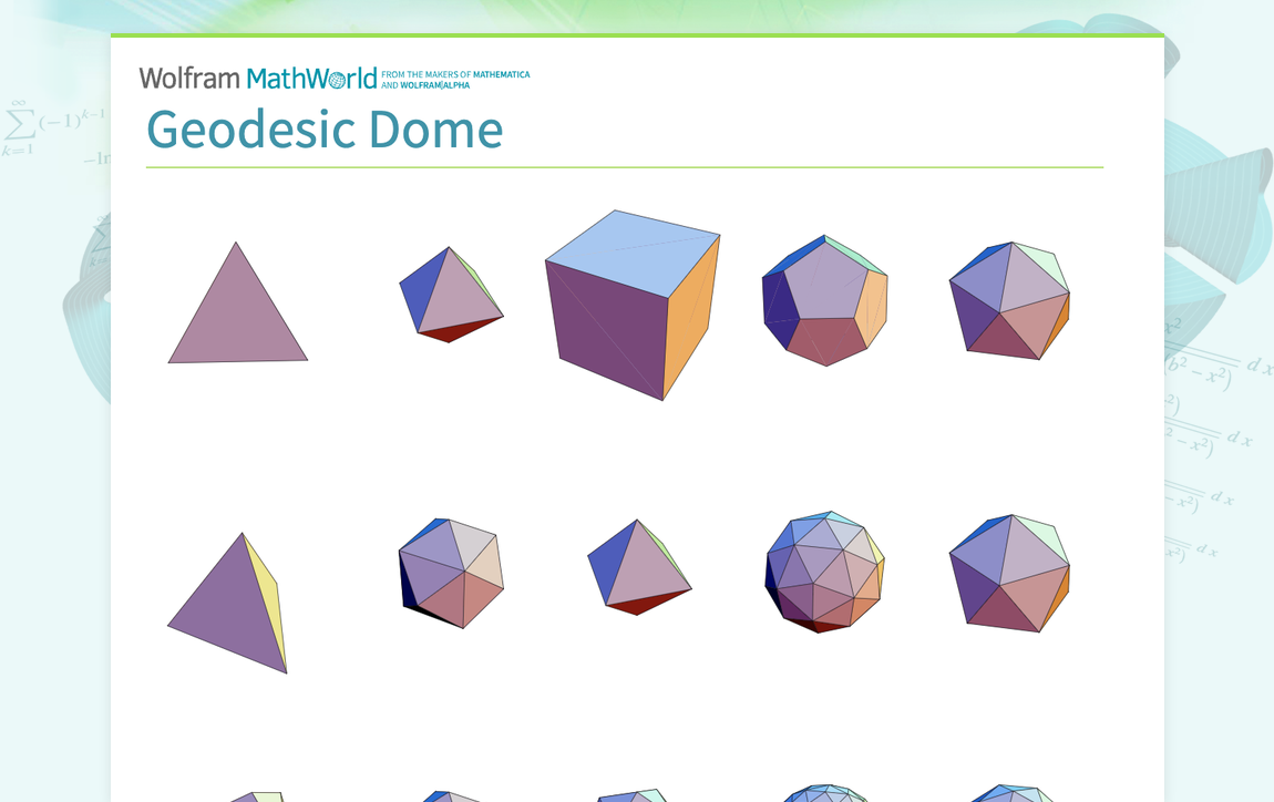 Geodesic Dome -- from Wolfram MathWorld