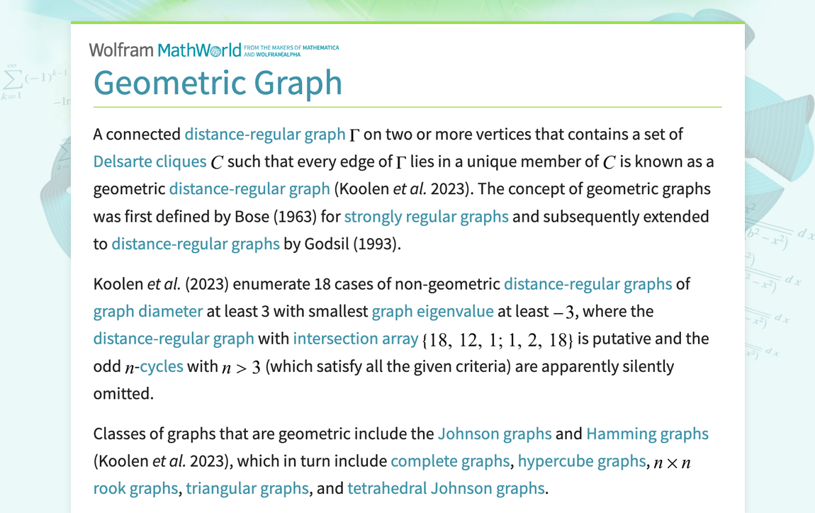 Geometric Graph -- from Wolfram MathWorld