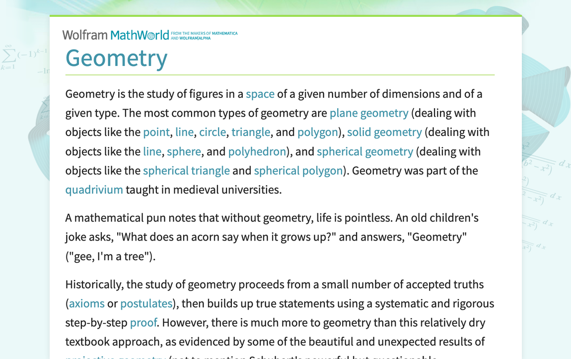 Geometry -- from Wolfram MathWorld