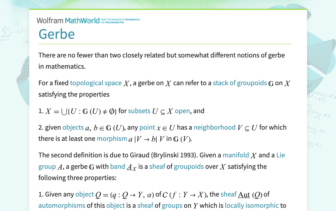 Gerbe -- from Wolfram MathWorld