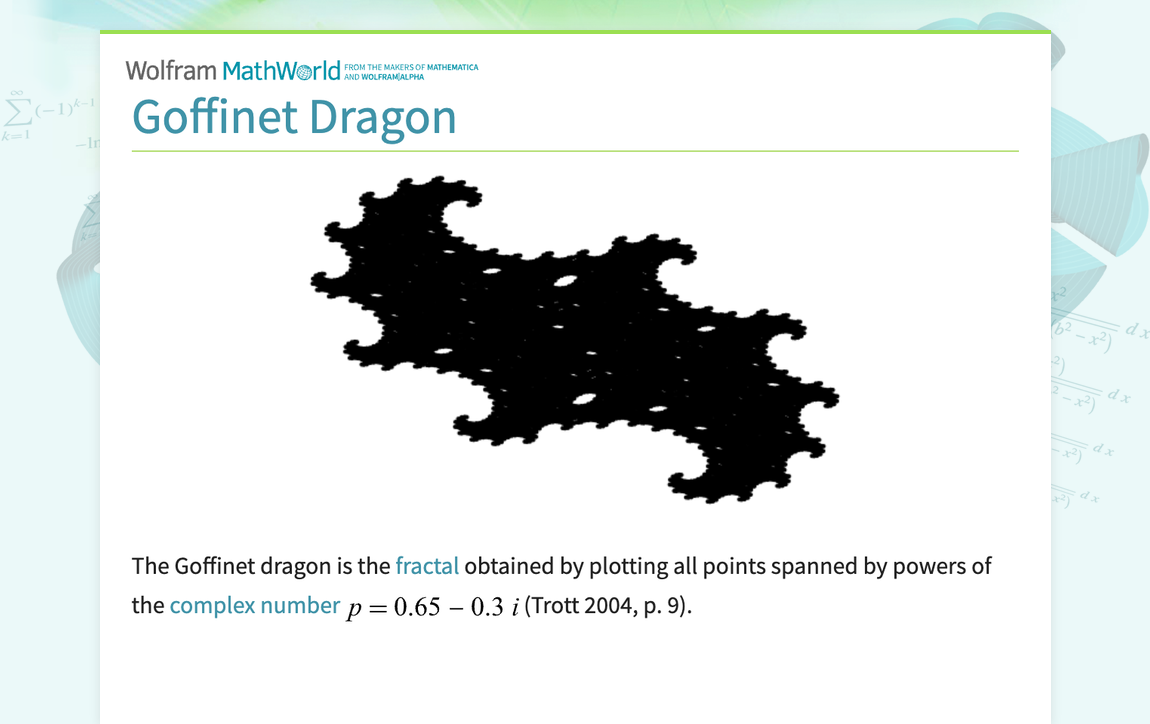 Goffinet Dragon -- from Wolfram MathWorld