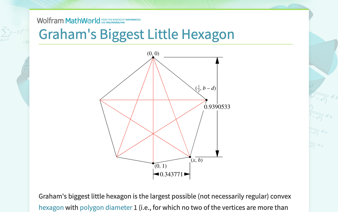 Graham's Biggest Little Hexagon -- from Wolfram MathWorld