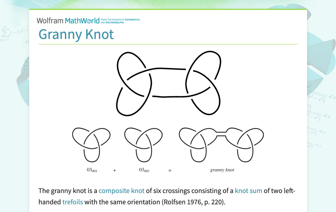 Granny Knot -- from Wolfram MathWorld