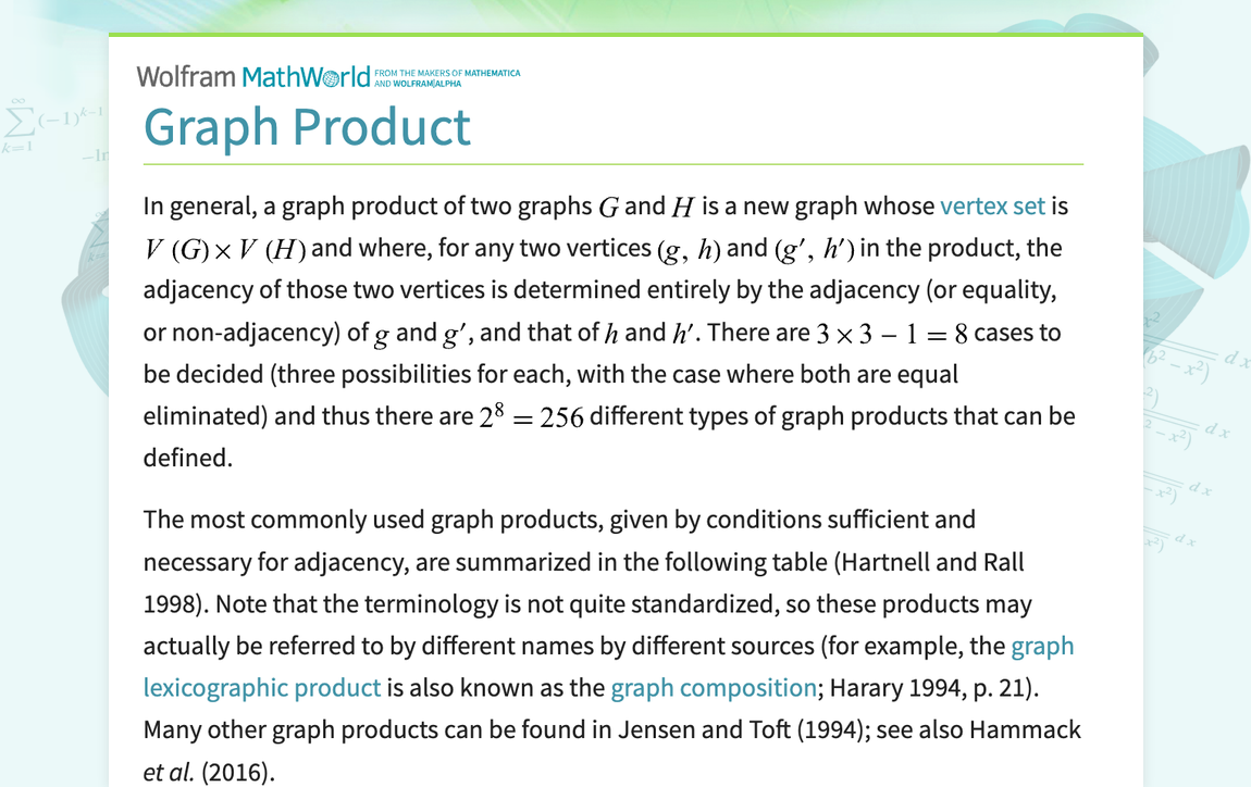 Graph Product -- from Wolfram MathWorld