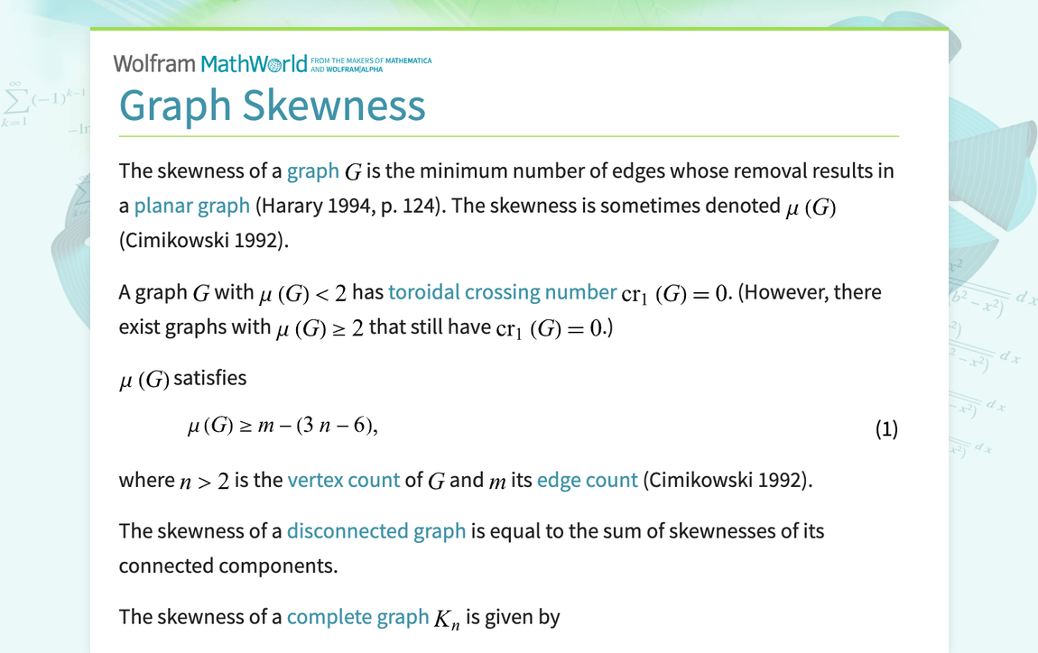 Graph Skewness -- from Wolfram MathWorld