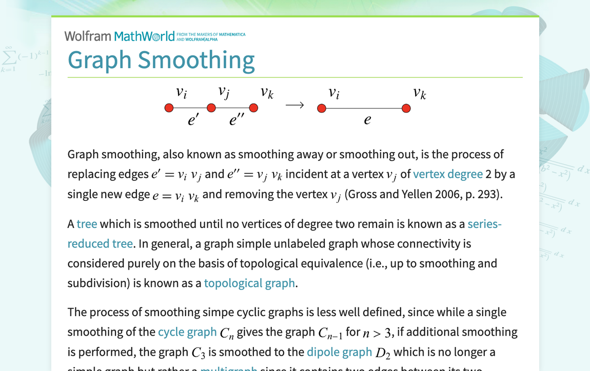 Graph Smoothing -- from Wolfram MathWorld