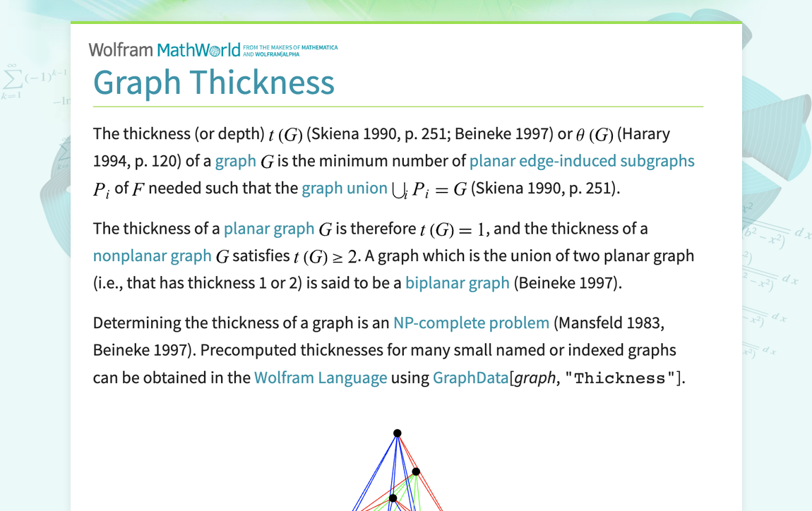 Graph Thickness -- from Wolfram MathWorld