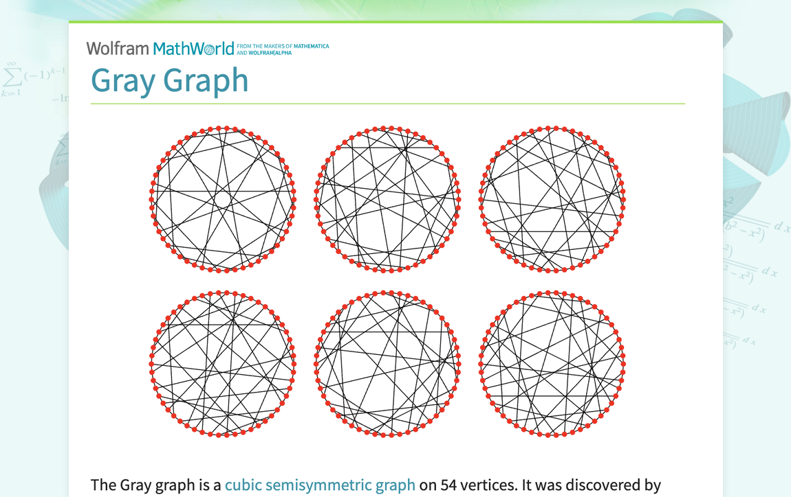 Gray Graph -- from Wolfram MathWorld