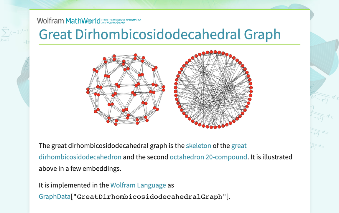 Great Dirhombicosidodecahedral Graph -- from Wolfram MathWorld