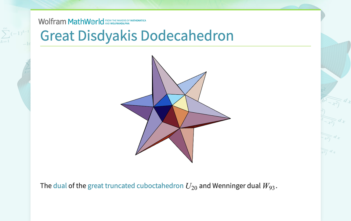 Great Disdyakis Dodecahedron -- from Wolfram MathWorld