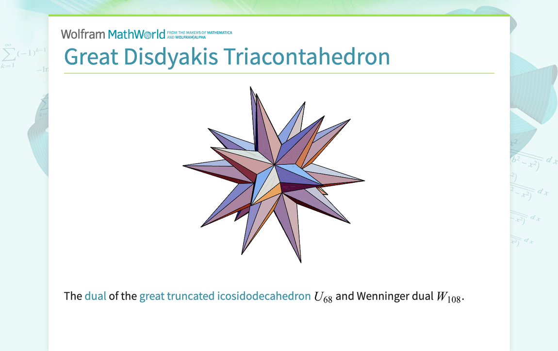 Great Disdyakis Triacontahedron -- from Wolfram MathWorld