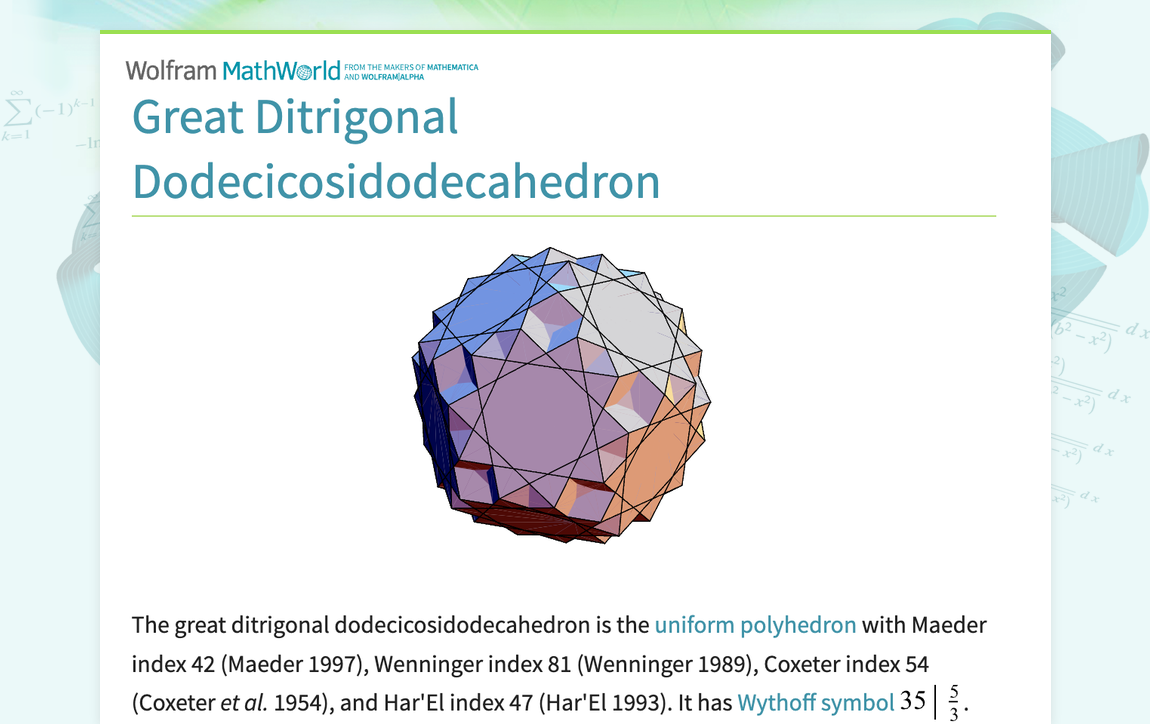 Great Ditrigonal Dodecicosidodecahedron -- from Wolfram MathWorld