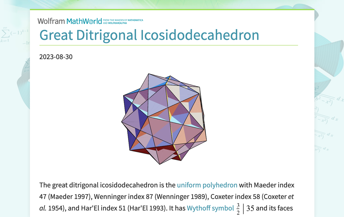 Great Ditrigonal Icosidodecahedron -- from Wolfram MathWorld