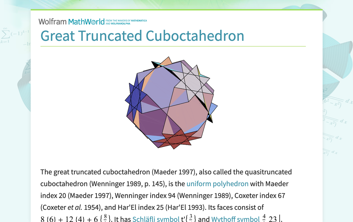 Great Truncated Cuboctahedron -- from Wolfram MathWorld