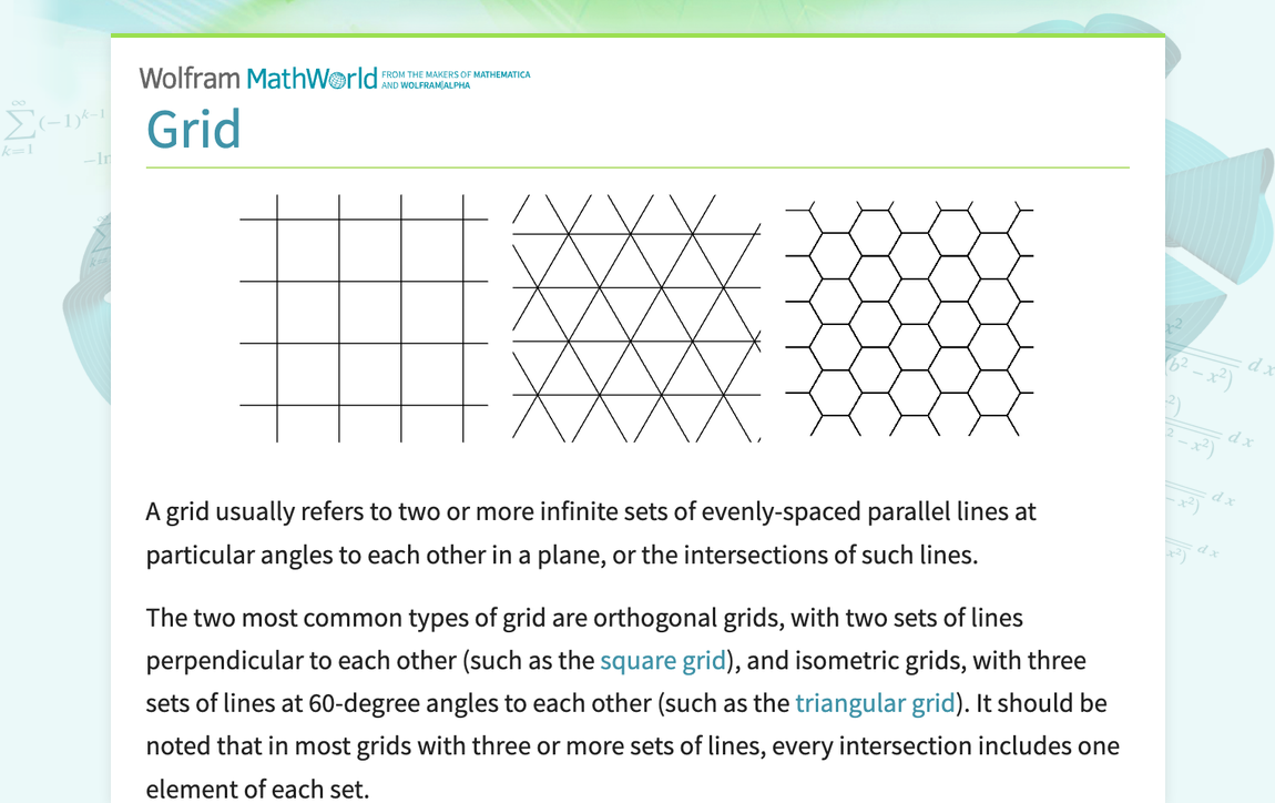 Grid -- from Wolfram MathWorld