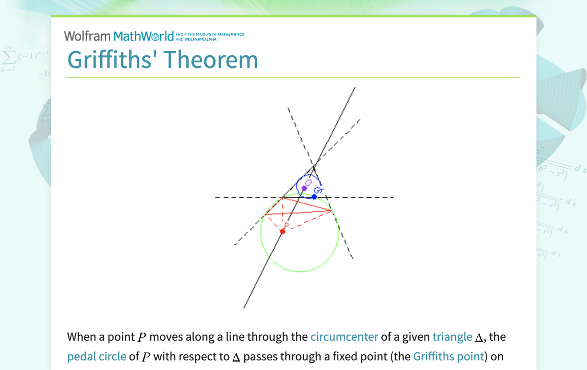 Griffiths' Theorem -- from Wolfram MathWorld