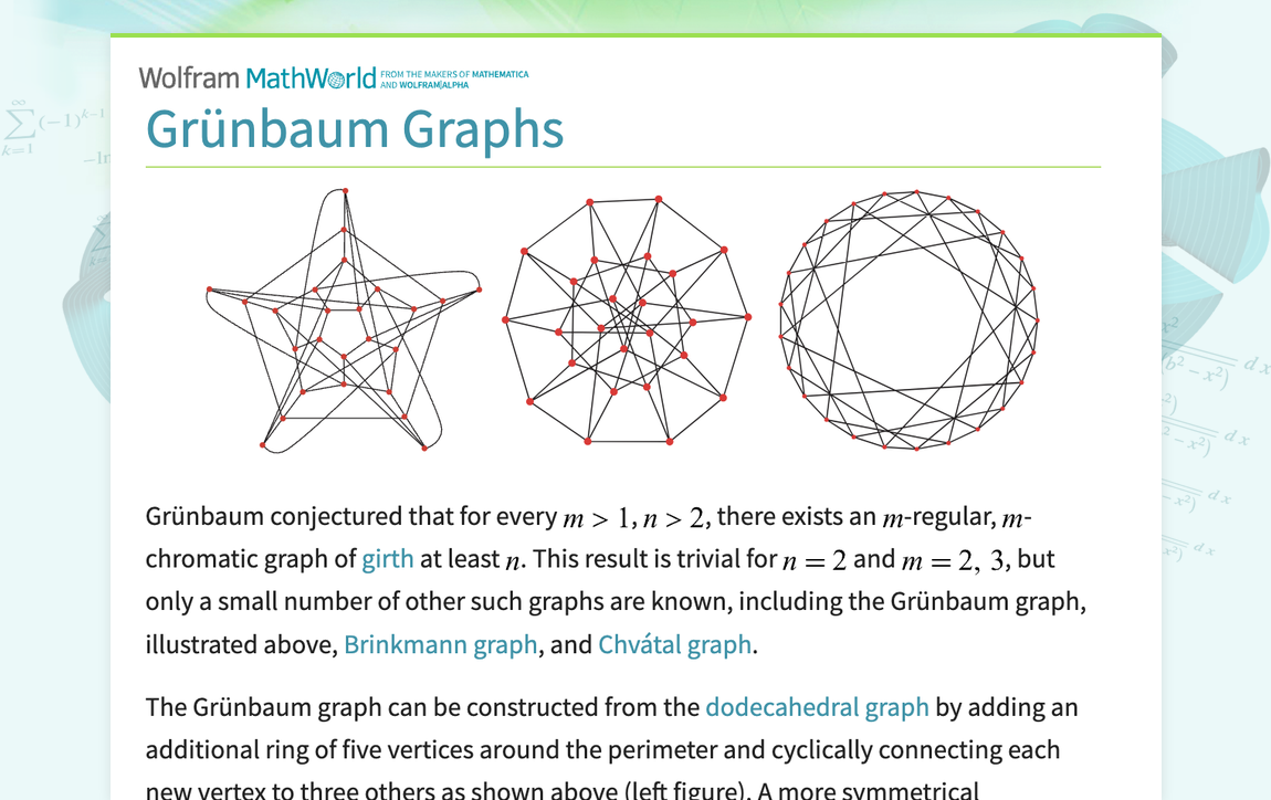 Grünbaum Graphs -- from Wolfram MathWorld