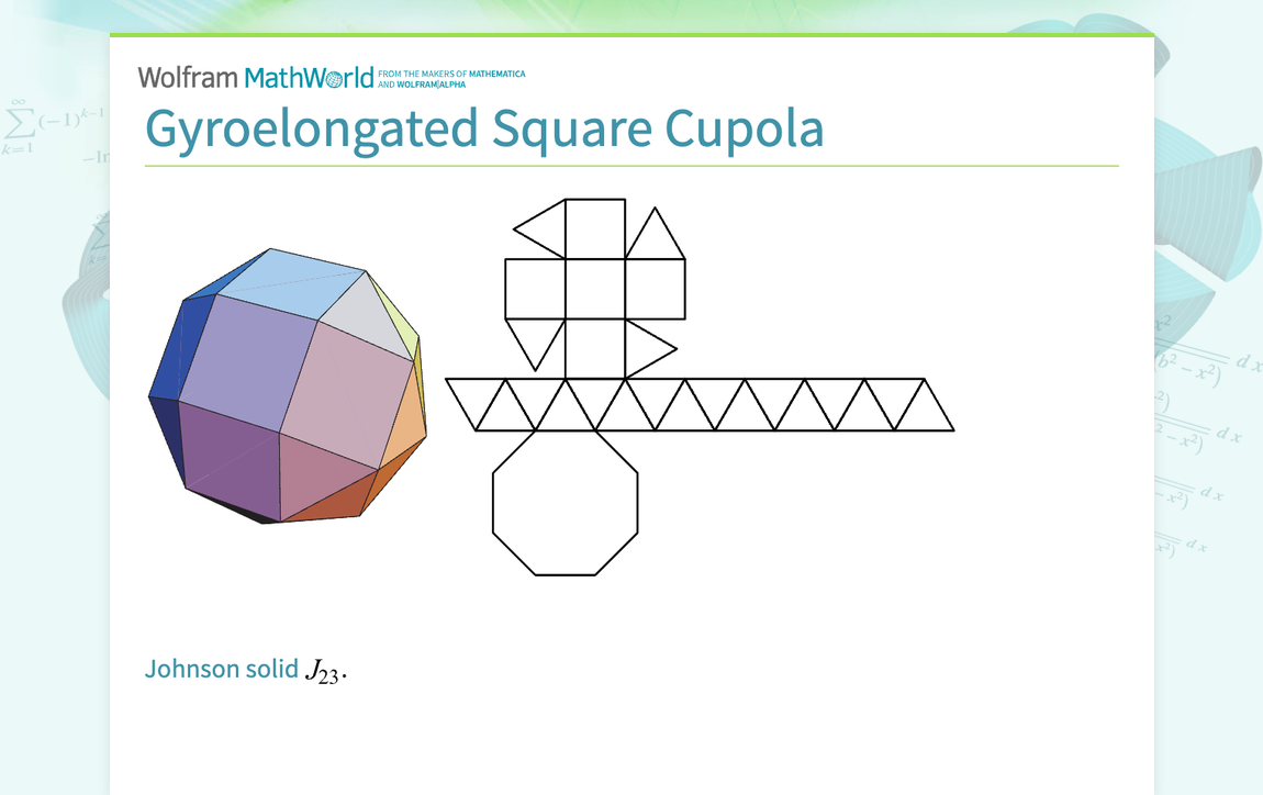 Gyroelongated Square Cupola -- from Wolfram MathWorld