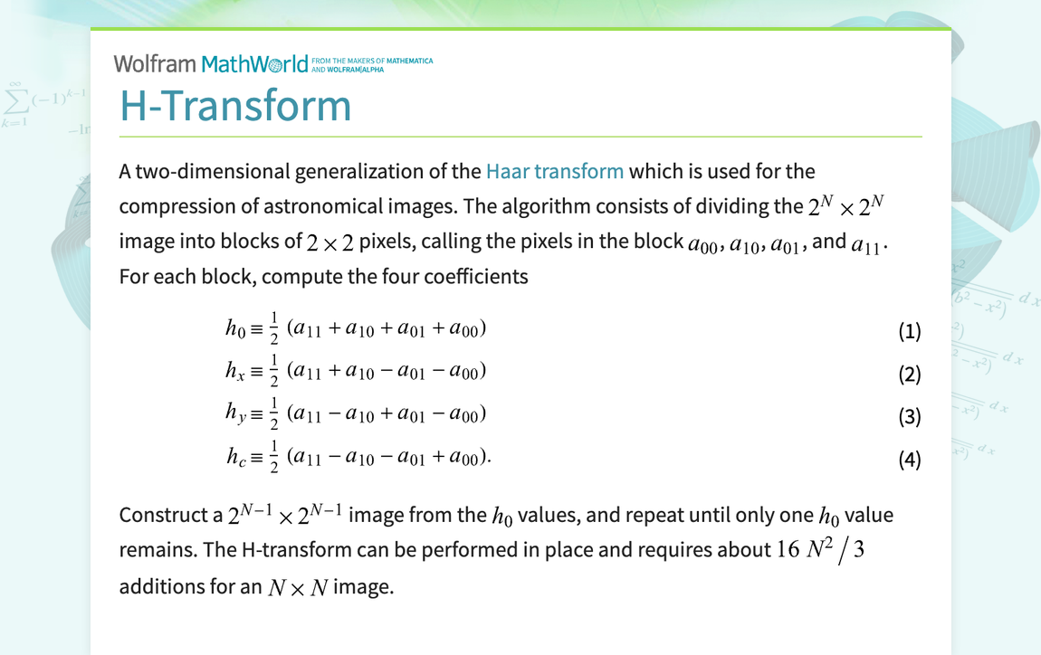H-Transform -- from Wolfram MathWorld