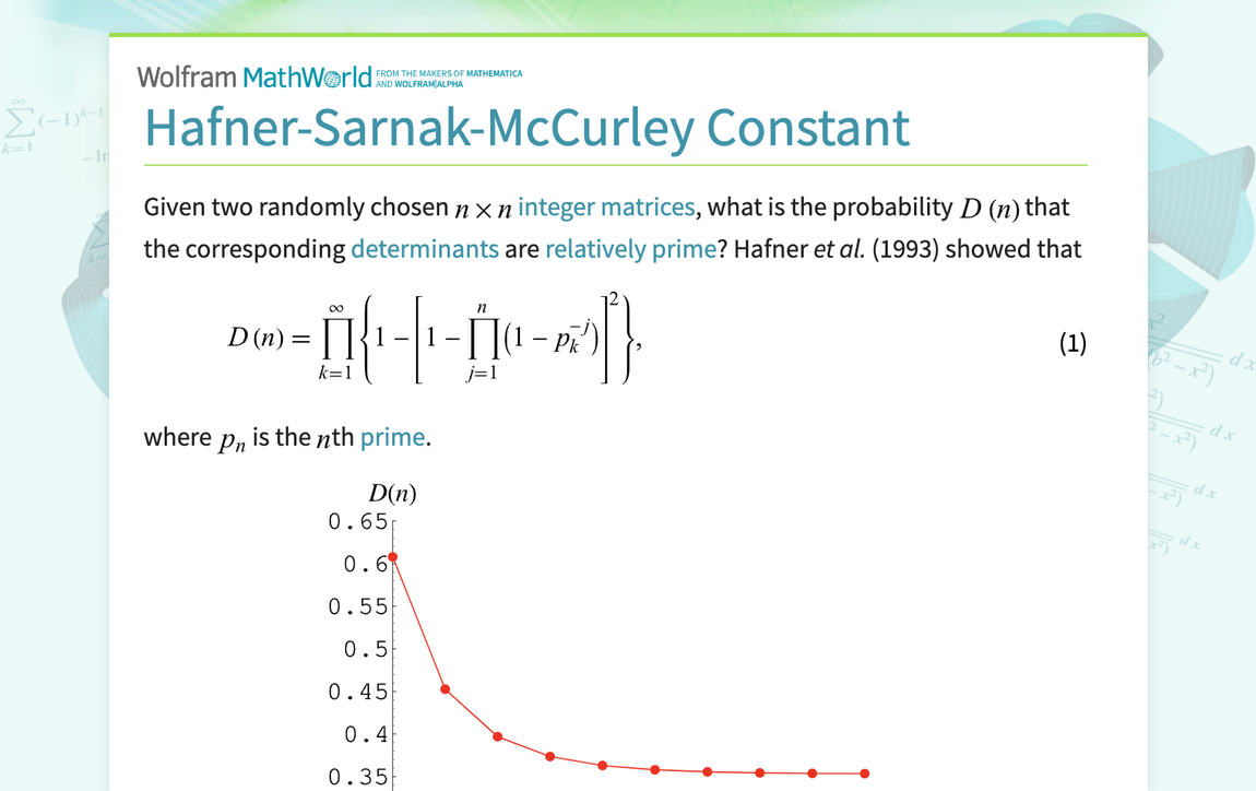 Hafner-Sarnak-McCurley Constant -- from Wolfram MathWorld