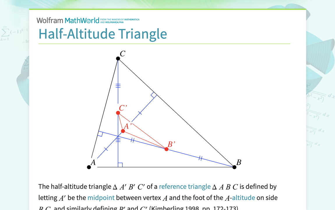 Half-Altitude Triangle -- from Wolfram MathWorld