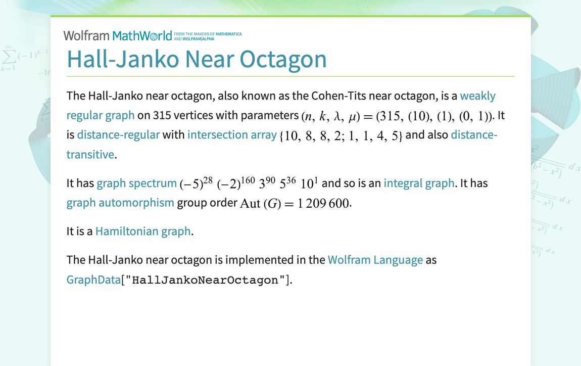Hall-Janko Near Octagon -- from Wolfram MathWorld