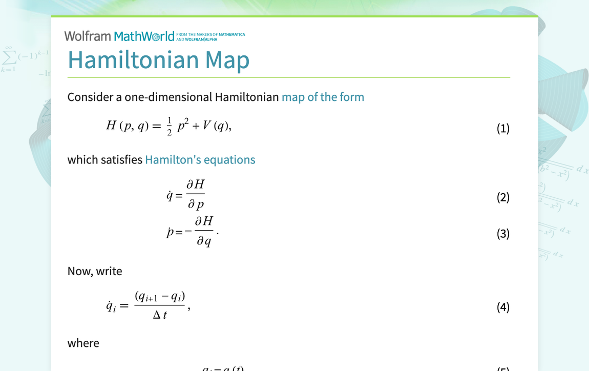 Hamiltonian Map -- from Wolfram MathWorld
