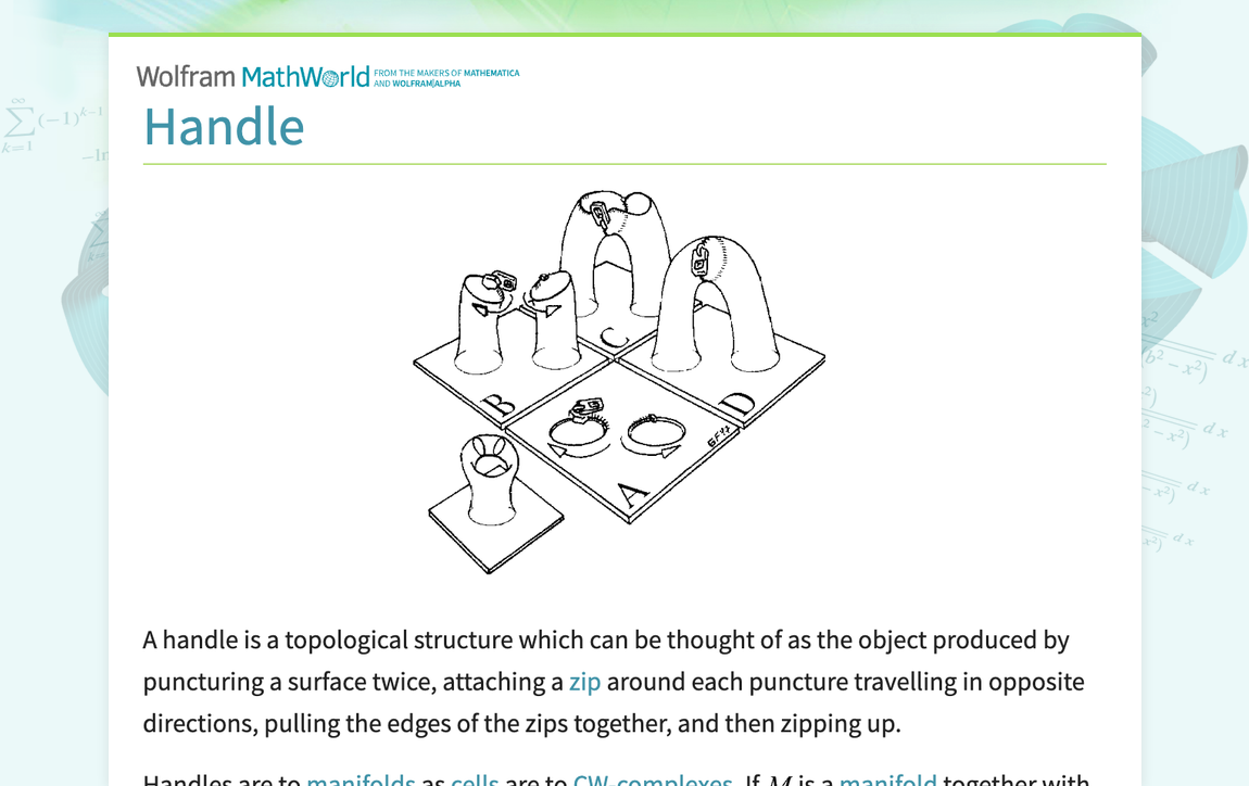 Handle -- from Wolfram MathWorld
