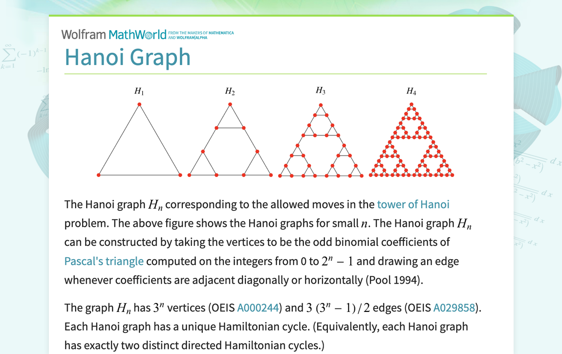 Hanoi Graph -- from Wolfram MathWorld