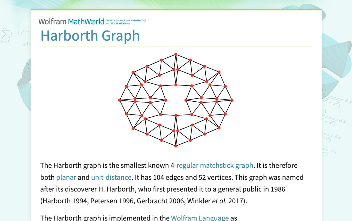 Harborth Graph -- from Wolfram MathWorld