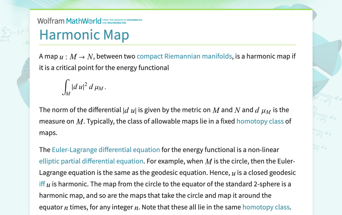 Harmonic Map -- from Wolfram MathWorld