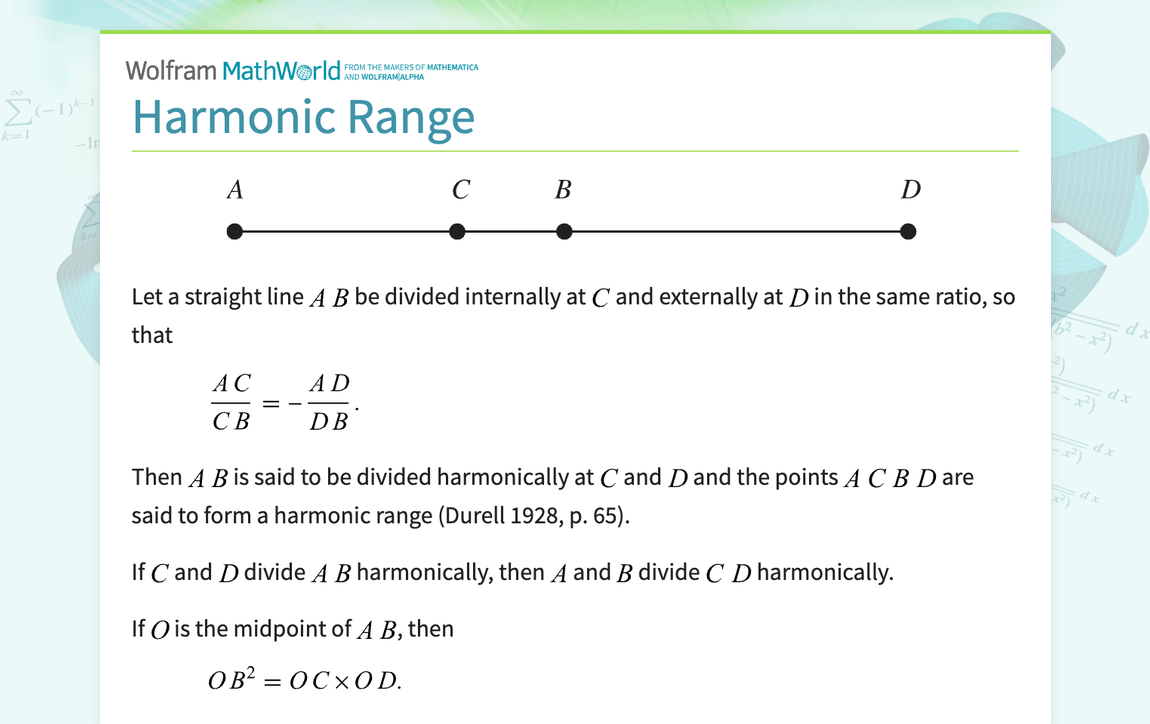Harmonic Range -- from Wolfram MathWorld