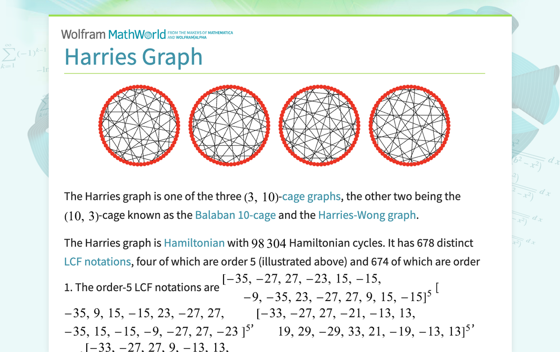 Harries Graph -- from Wolfram MathWorld