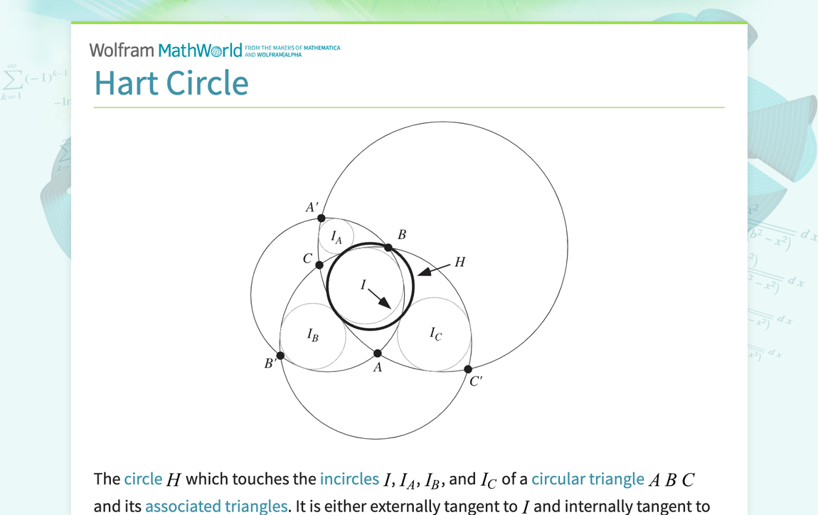 Hart Circle -- from Wolfram MathWorld