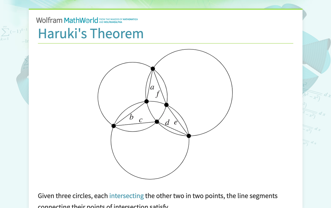 Haruki's Theorem -- from Wolfram MathWorld