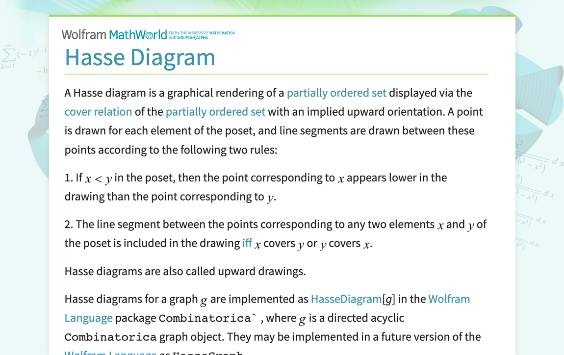 Hasse Diagram -- from Wolfram MathWorld