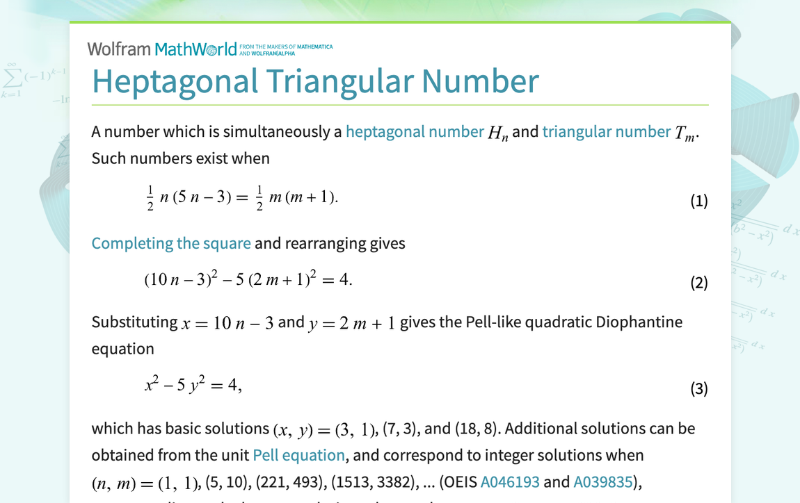 Heptagonal Triangular Number -- from Wolfram MathWorld