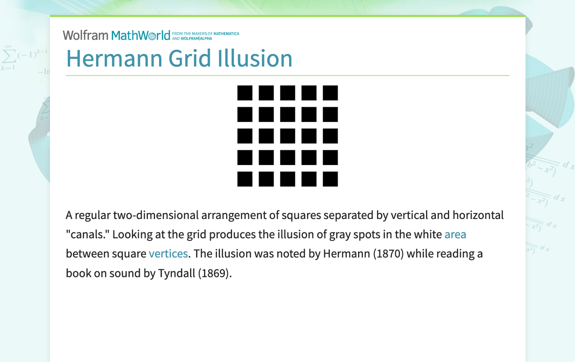 Hermann Grid Illusion -- from Wolfram MathWorld