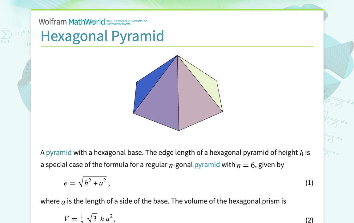 Octagonal Pyramid Faces