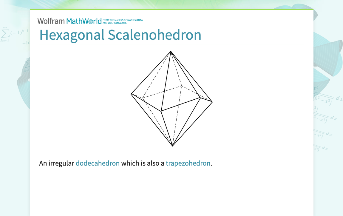 Hexagonal Scalenohedron -- from Wolfram MathWorld