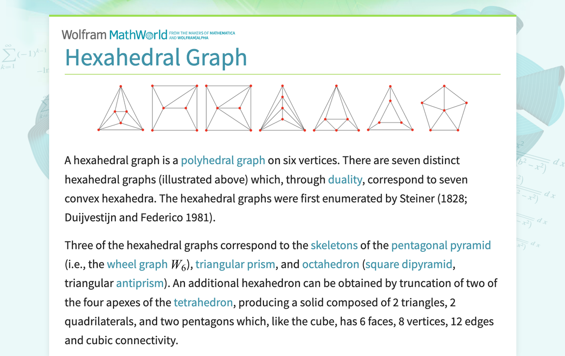 Hexahedral Graph -- from Wolfram MathWorld