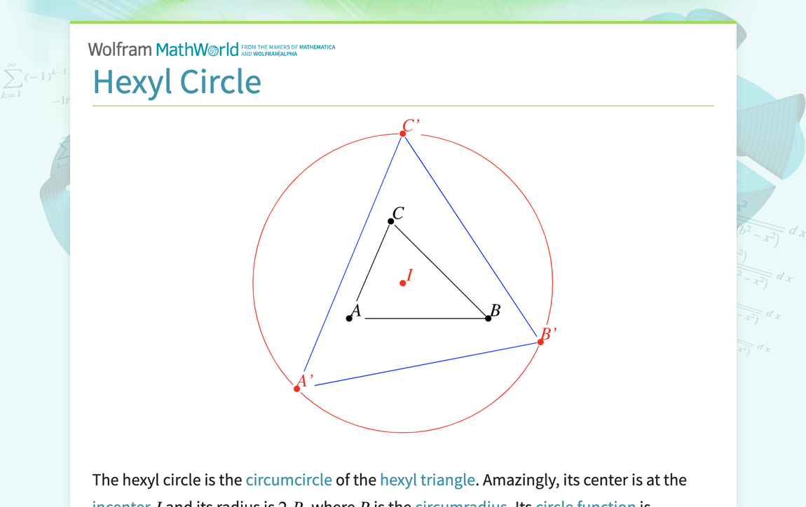 Hexyl Circle -- from Wolfram MathWorld
