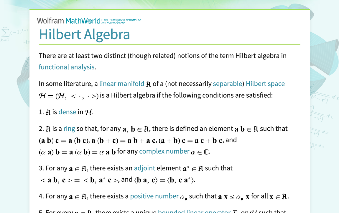 Hilbert Algebra -- from Wolfram MathWorld