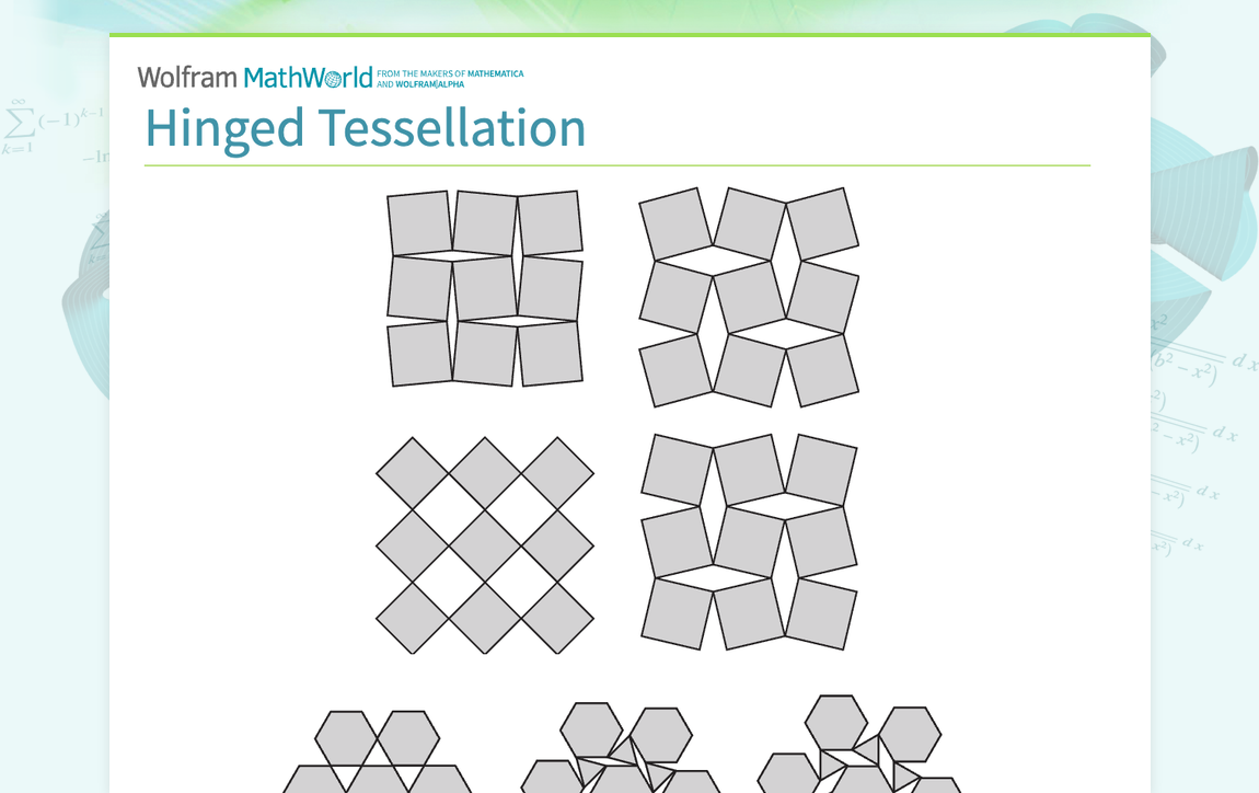 Hinged Tessellation -- from Wolfram MathWorld