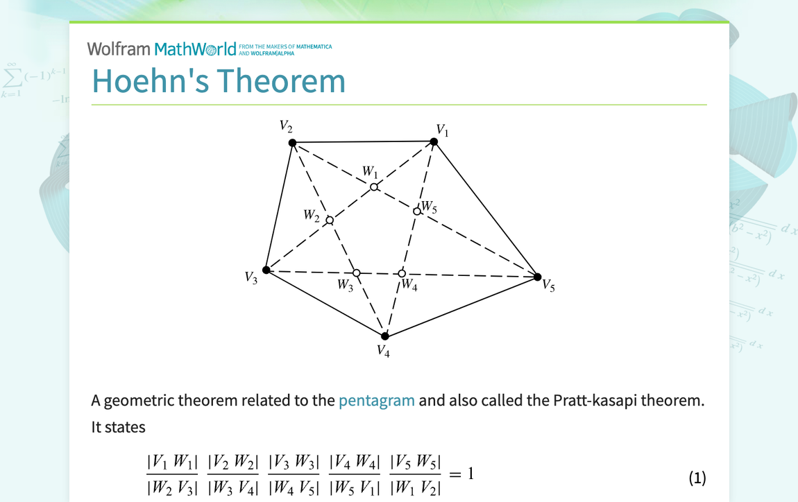 Hoehn's Theorem -- from Wolfram MathWorld