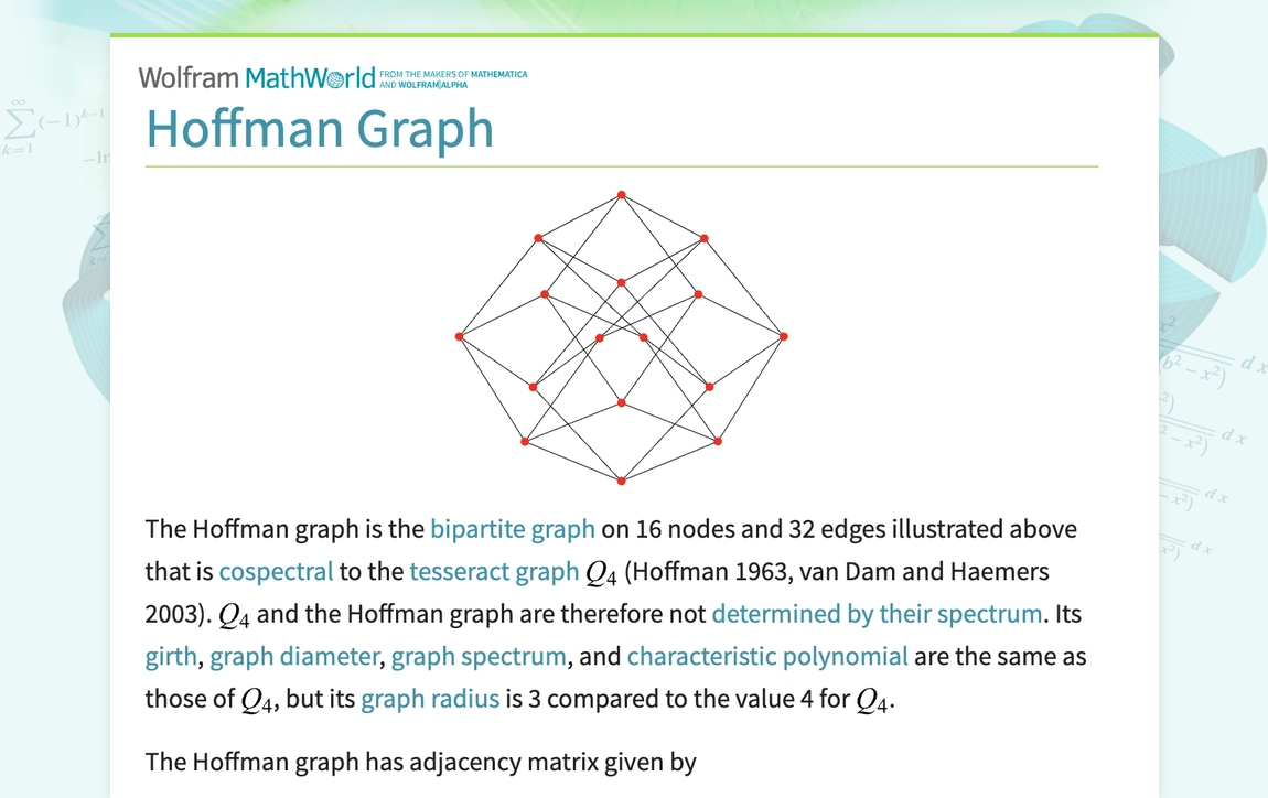 Hoffman Graph -- from Wolfram MathWorld