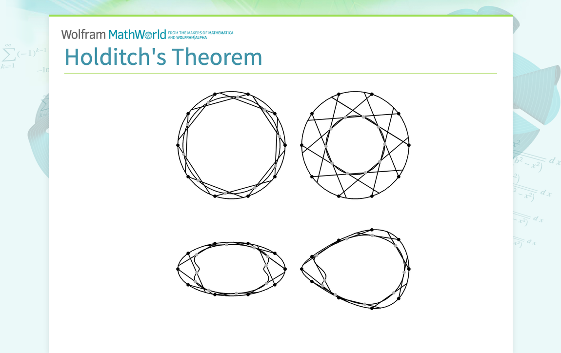 Holditch's Theorem -- from Wolfram MathWorld