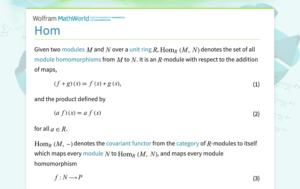 Hom -- from Wolfram MathWorld