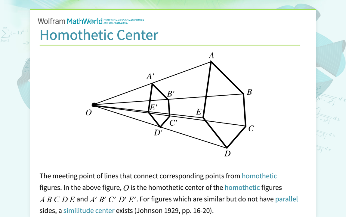 Homothetic Center -- from Wolfram MathWorld