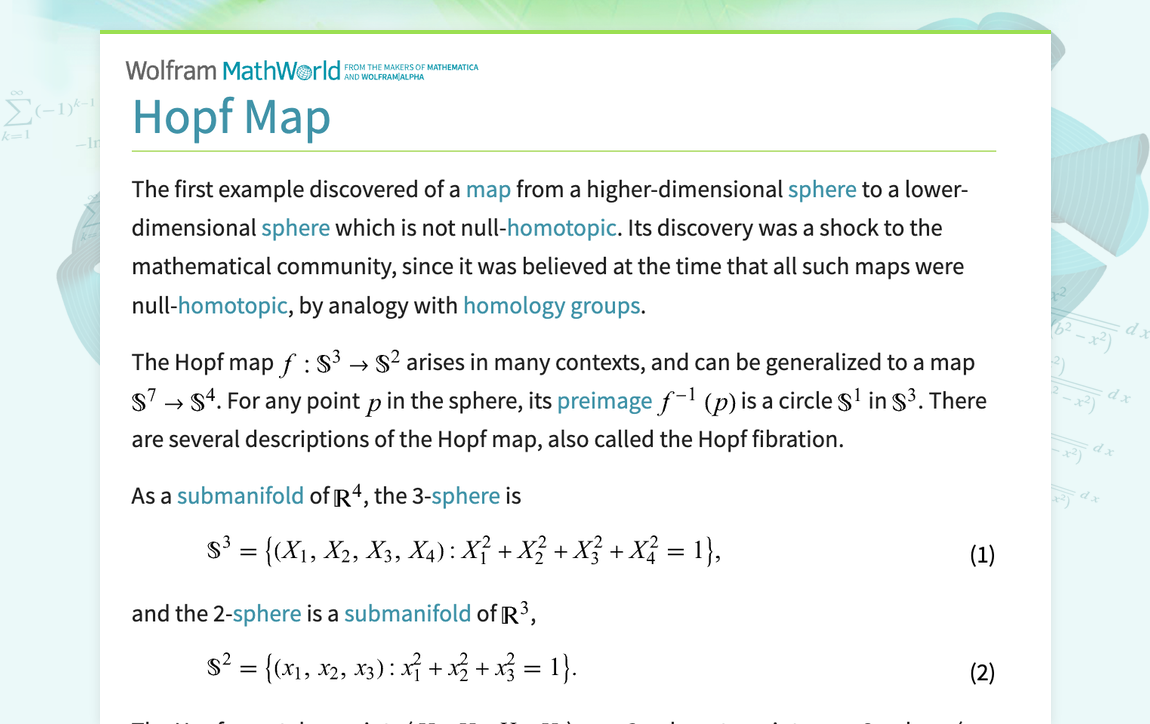 Hopf Map -- from Wolfram MathWorld